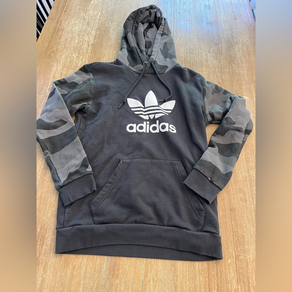 adidas | Shirts | Adidas Original Trefoil Gray Camo Hoodie Size Small ...